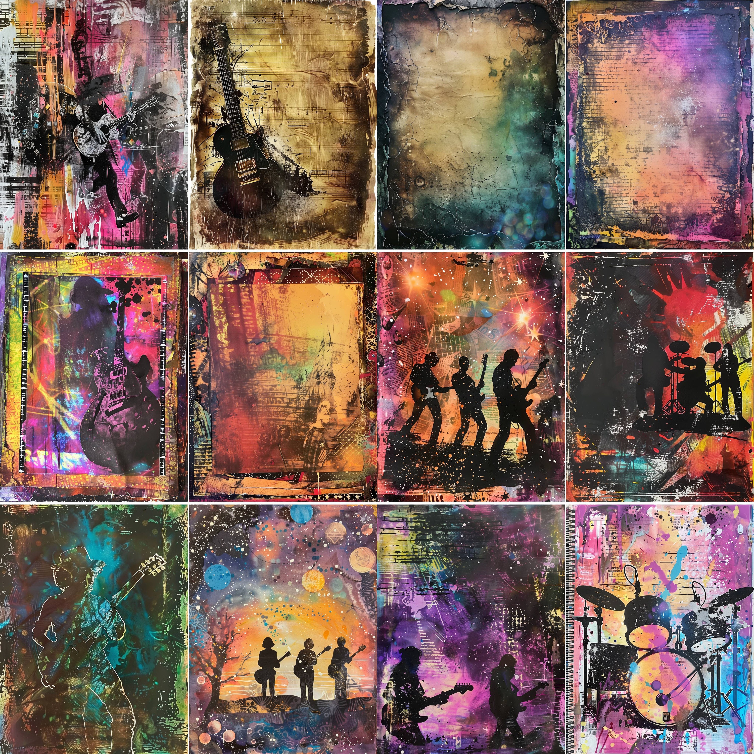 120 Rock Band Junk Journal Pages, Printable Rockband Journal Kit ...