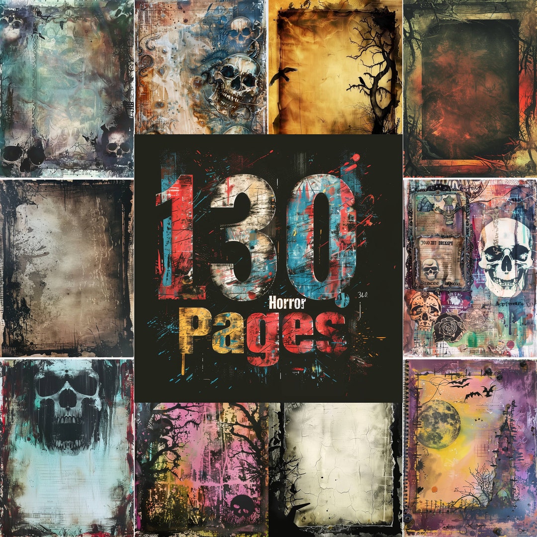 130 Horror Junk Journal Pages, Printable Horror Fright Junk Journal Kit ...