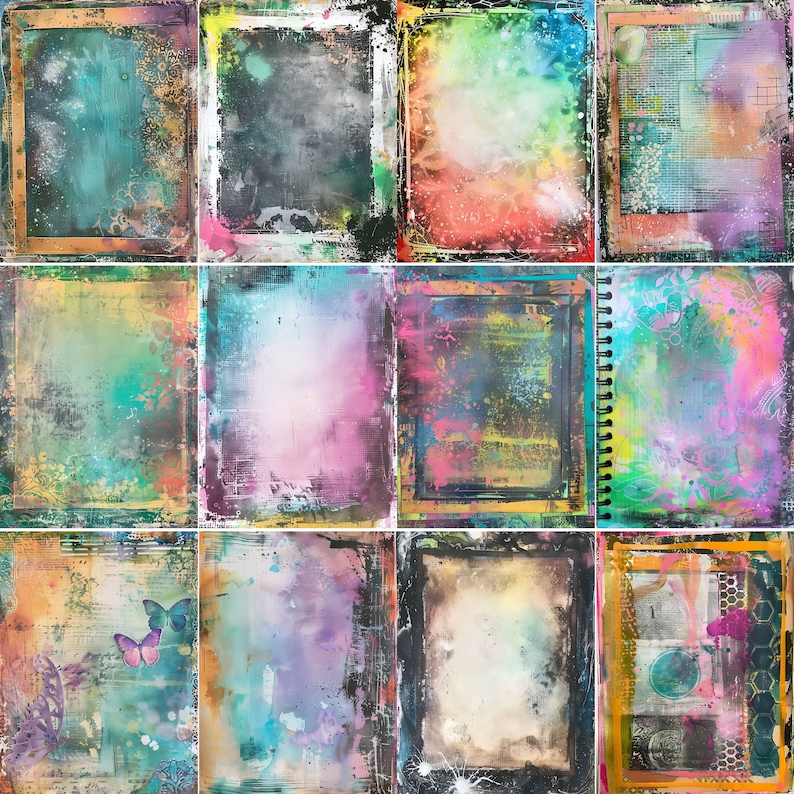 120 Spray Paint Junk Journal Pages, Printable Spraypaint Junk Journal ...