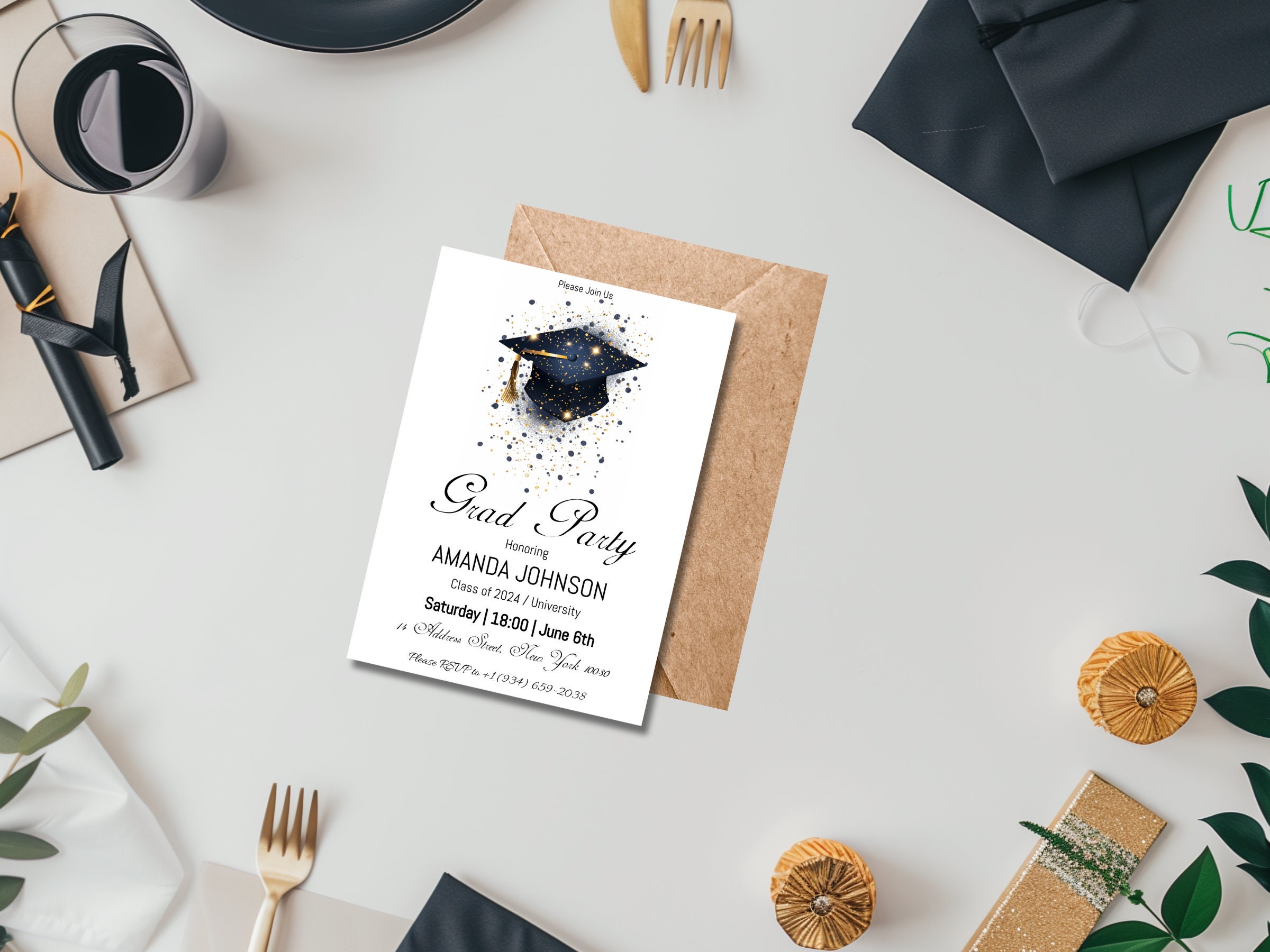 Editable Digital Graduation Party Invite Printable Personalised Custom ...