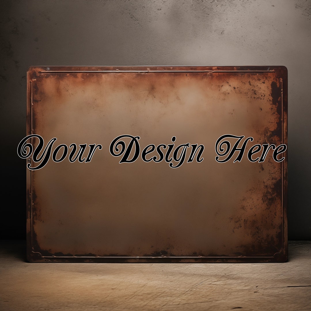 Vintage Sign Metal Mockup 4:3 Mock up Photograph Styled Stock Photo ...