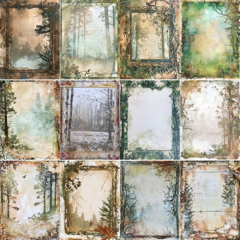 120 Forest Junk Journal Pages, Printable Old Forest Junk Journal Kit ...
