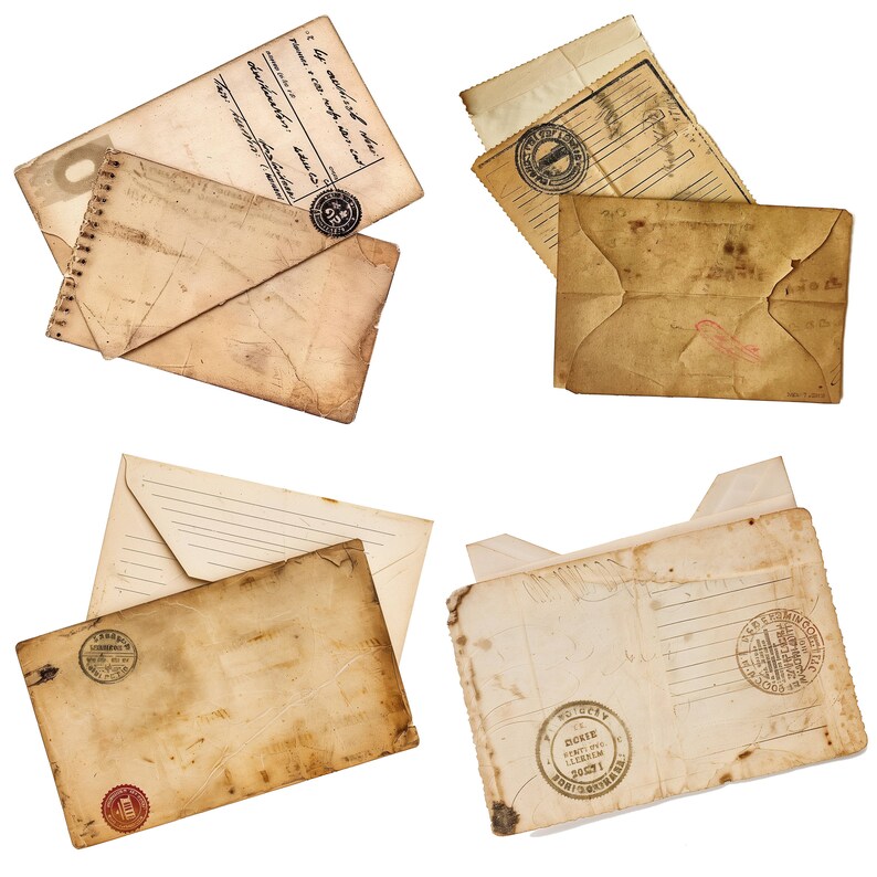 80 Postcards and Stamps Overlays for Junk Journals, Scrapbooking ...