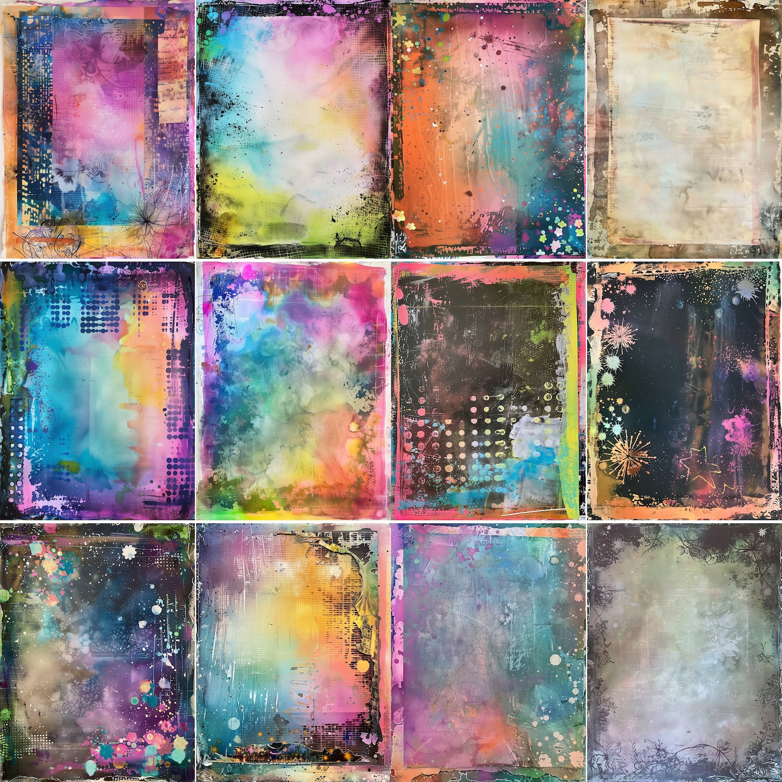 120 Spray Paint Junk Journal Pages, Printable Spraypaint Junk Journal ...