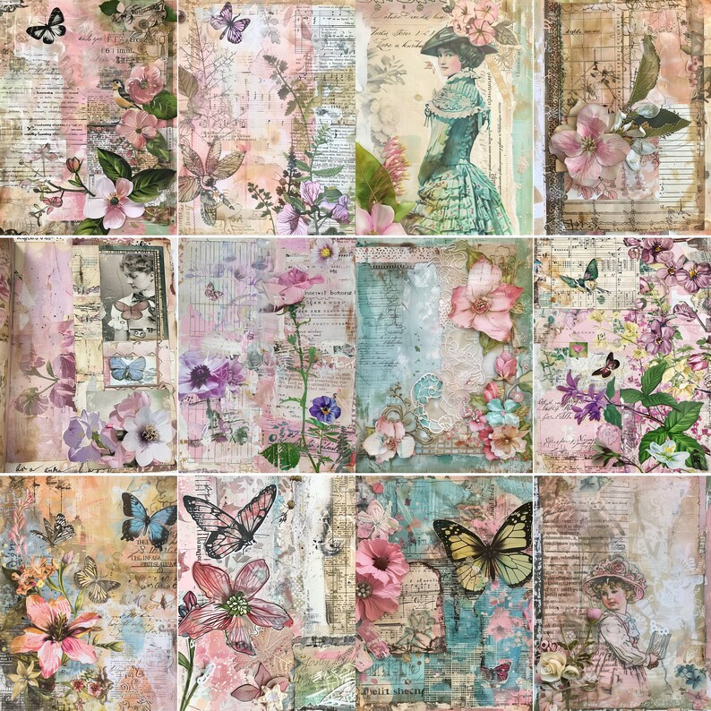 50 Spring Junk Journal Pages, Printable Spring Junk Journal Kit ...
