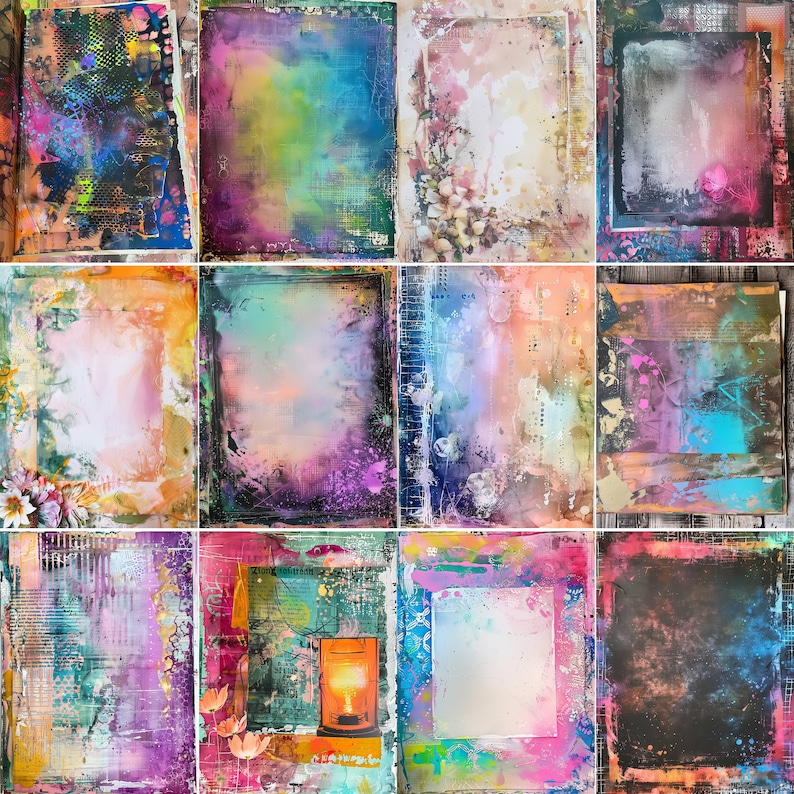 120 Spray Paint Junk Journal Pages, Printable Spraypaint Junk Journal ...