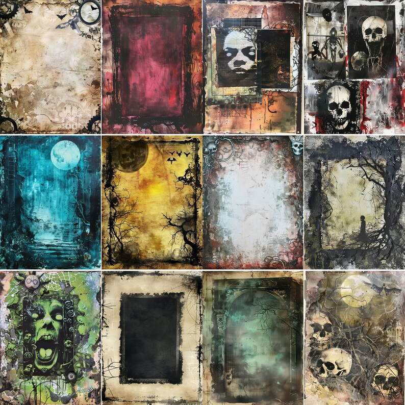 130 Horror Junk Journal Pages, Printable Horror Fright Junk Journal Kit ...