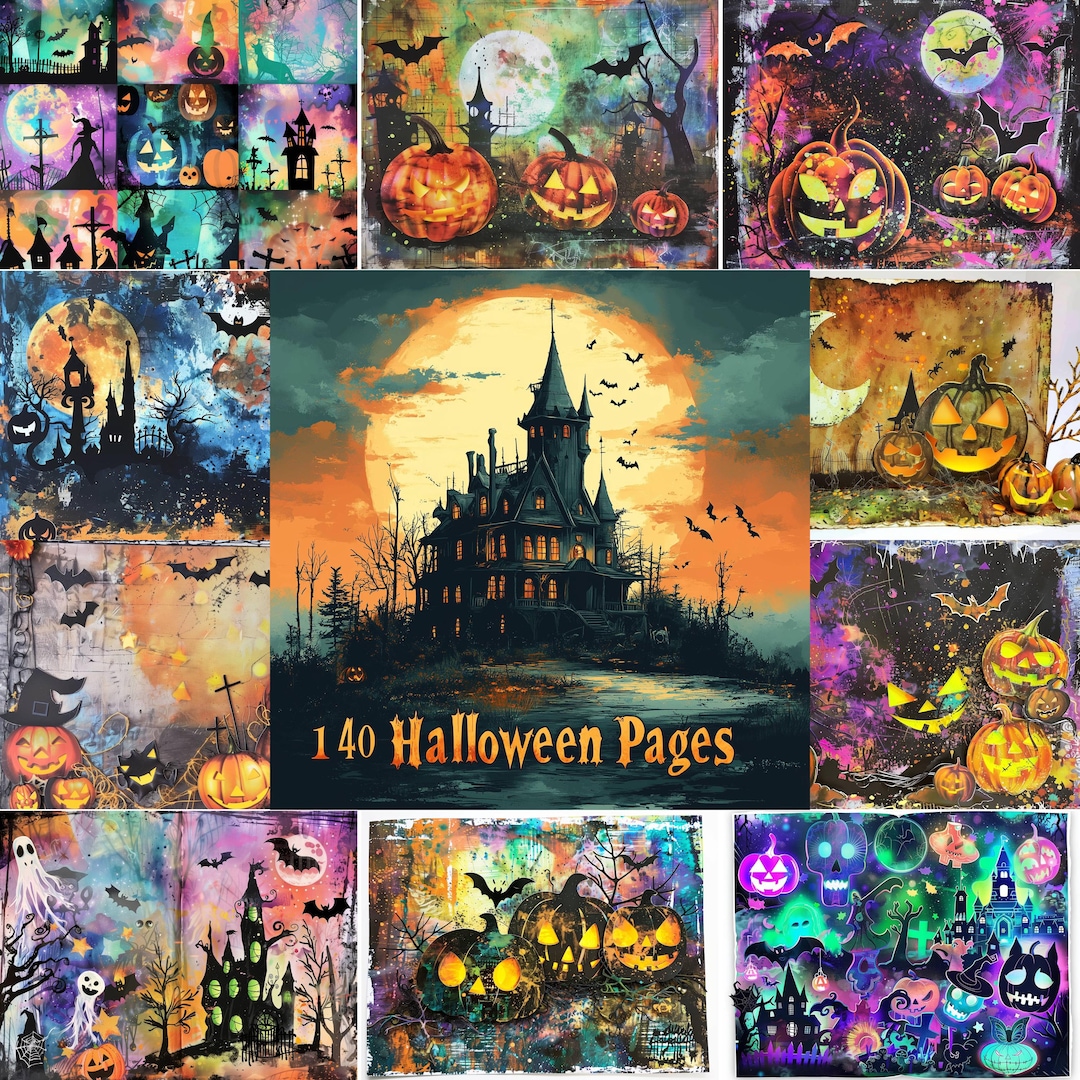 140 Halloween Junk Journal Pages, Printable Halloween Scary Journal Kit ...