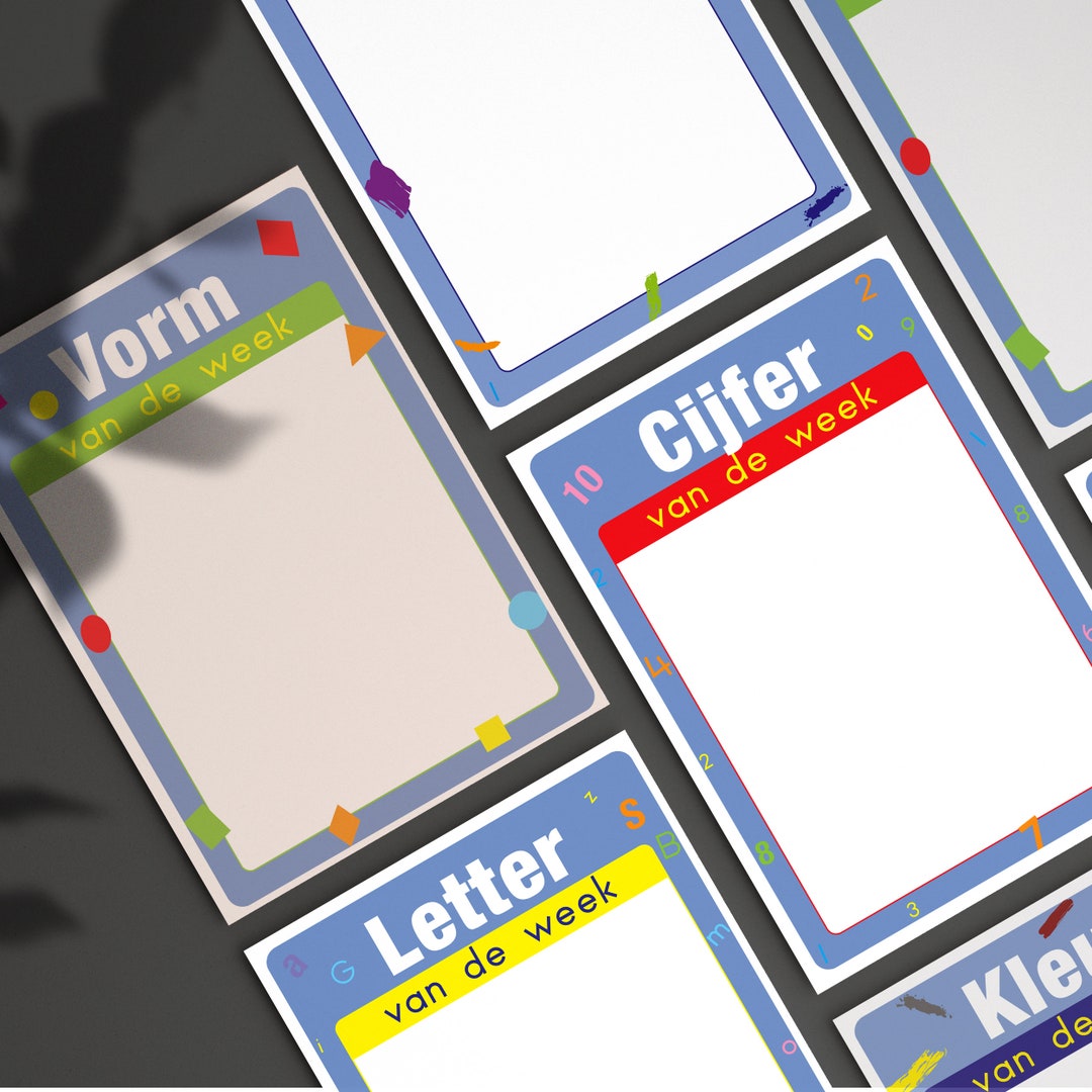 Set Educational Printable A4 Poster Shape+color+number+letter - Etsy