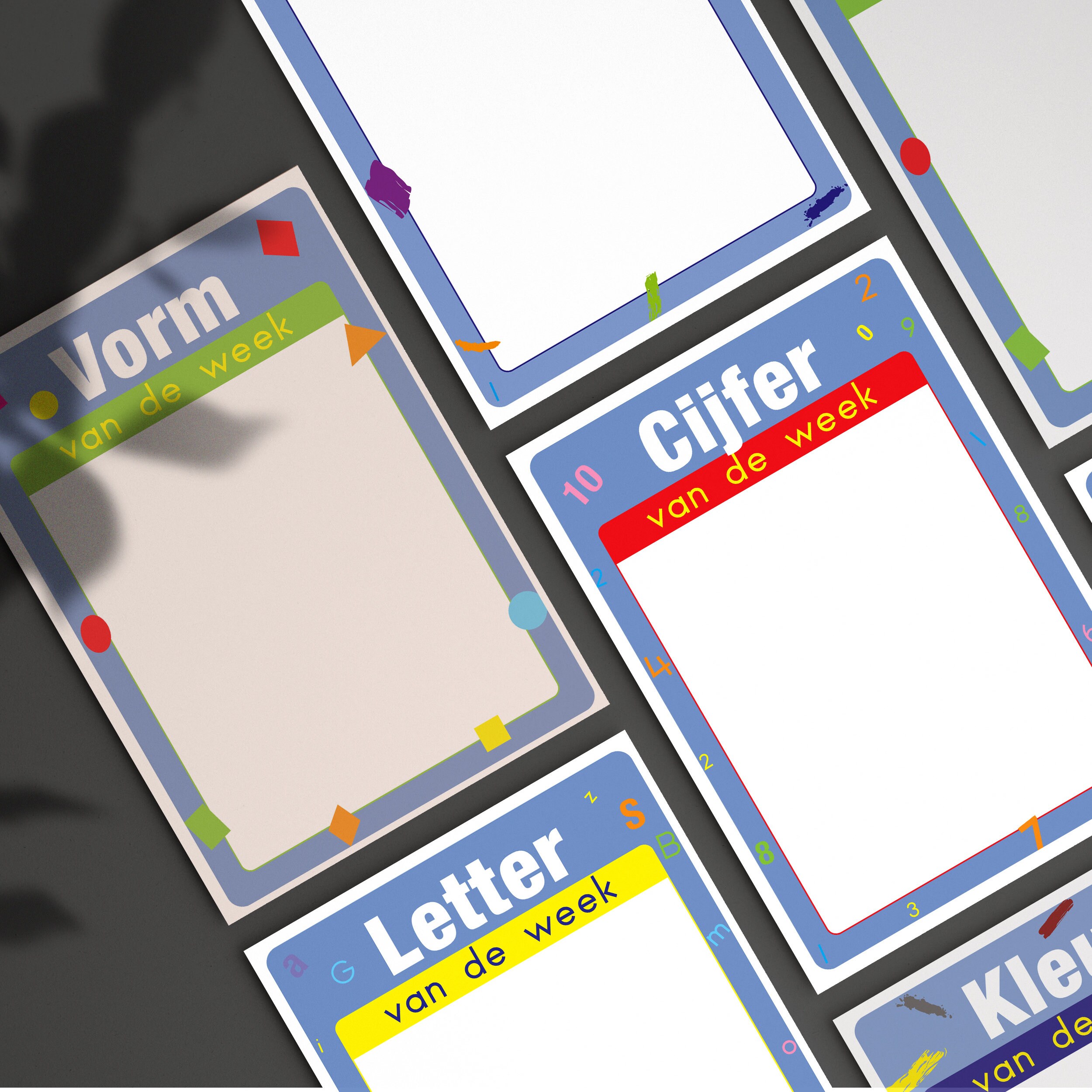 Set Educational Printable A4 Poster Shapecolornumberletter - Etsy