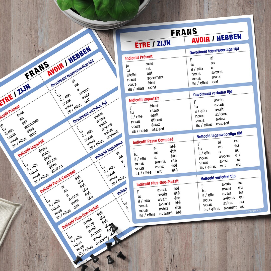 Verbs to Be / Have French Educational Printable A4 Poster - Etsy