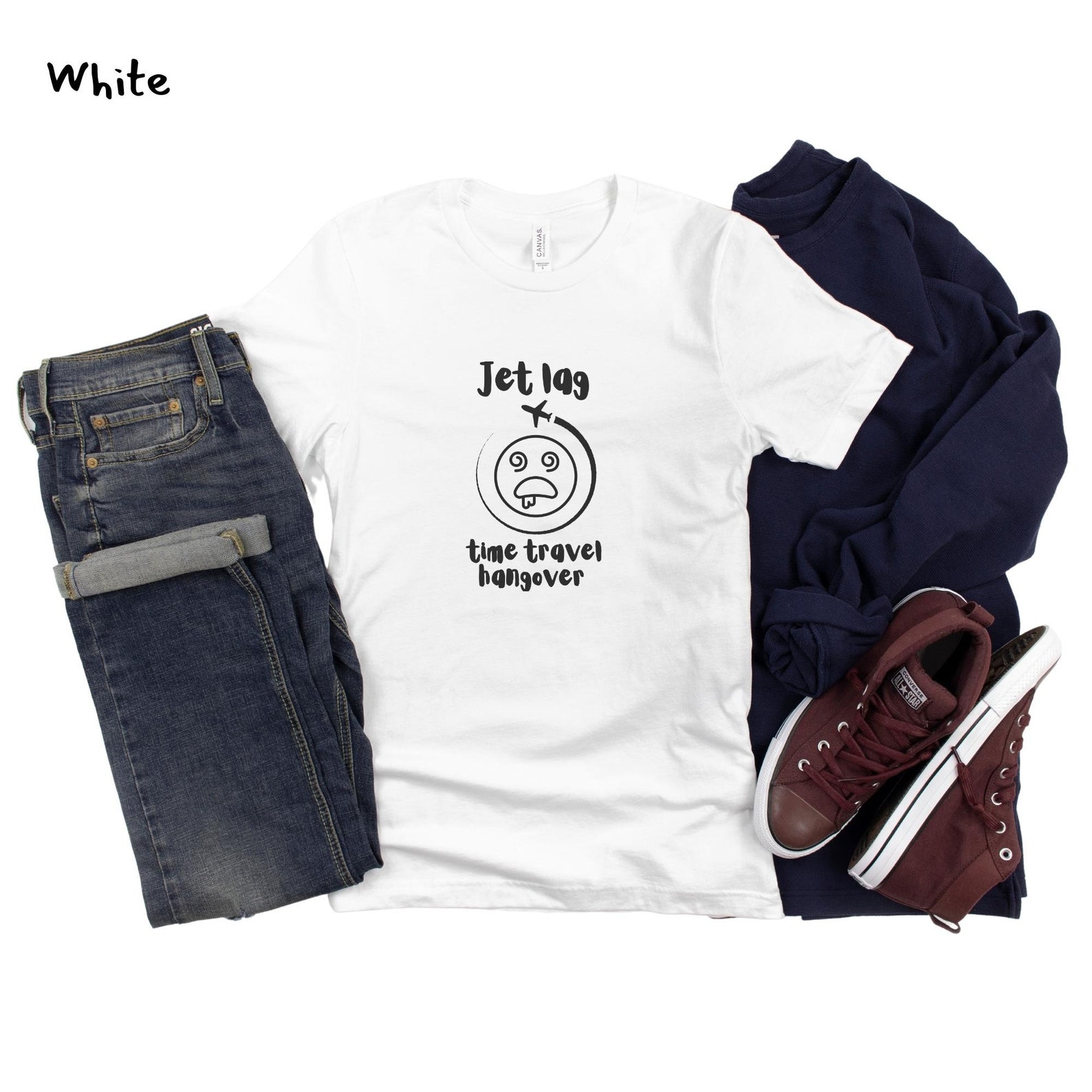 Jet Lag Time Travel Hangover T-shirt Funny Quirky Whimsical Tshirt ...