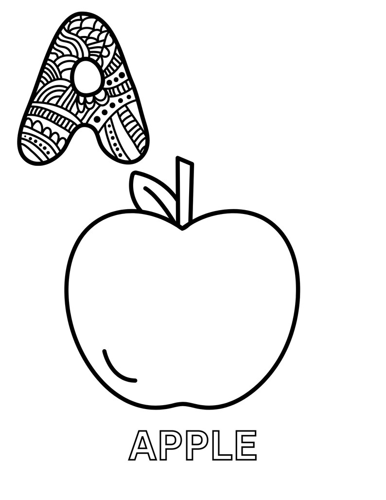 Printable A to Z Coloring Pages Alphabet Coloring Book Instant Download ...