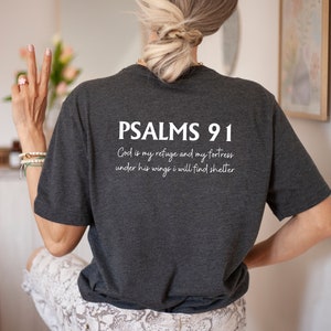 Psalm 91 T-shirt, Bible Verse T Shirt, Religious Shirt, Trendy ...
