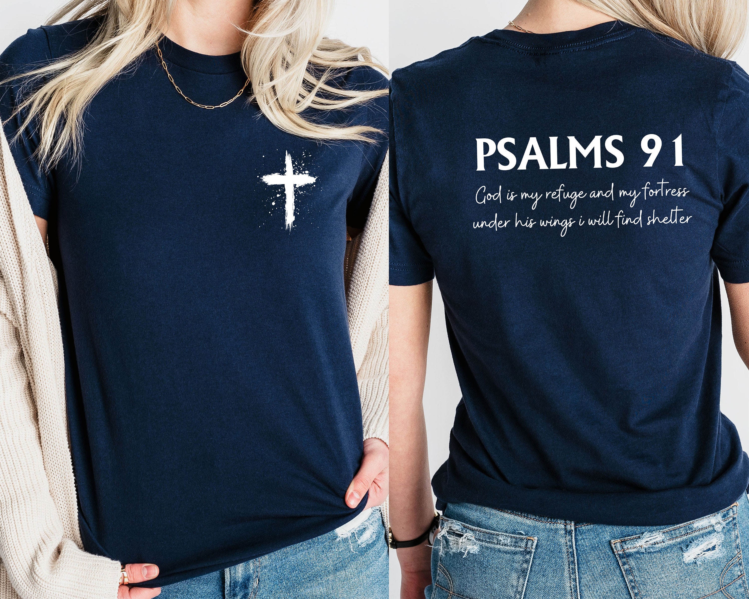 Psalm 91 T-shirt, Bible Verse T Shirt, Religious Shirt, Trendy ...