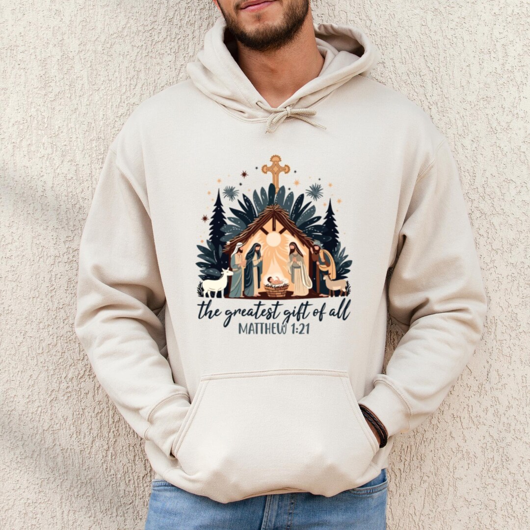 Christmas the Greatest Gift of All Hoodie, Christian Hoodie, Religious ...