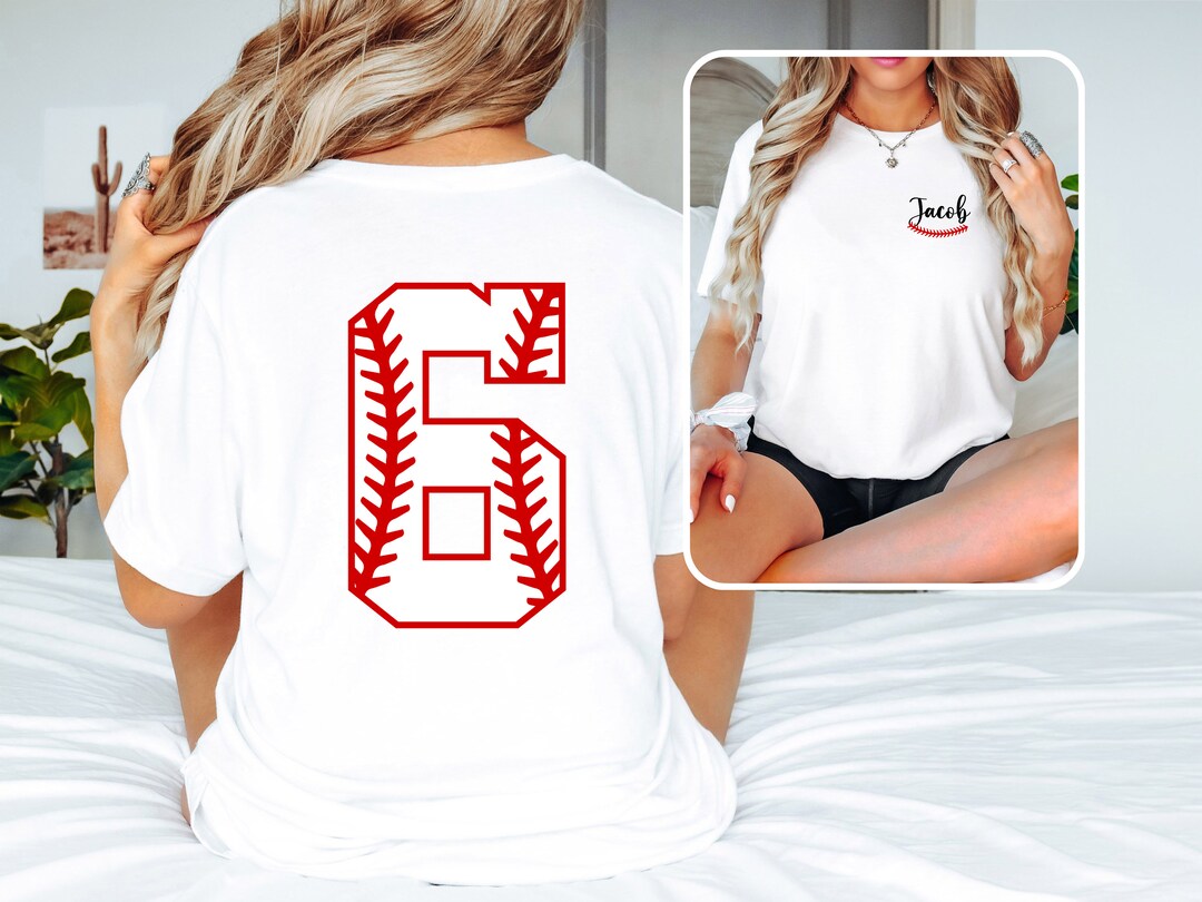 Baseball Stitch T-shirt, Custom Baseball Mom T Shirt, Baseball Number ...