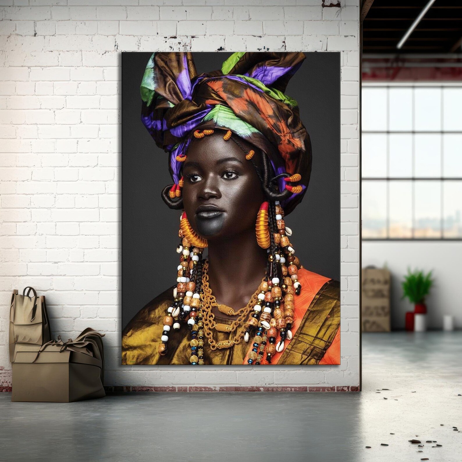 African Woman Wall Art /african Woman Canvas Print / African American Home Decor /african Wall ...