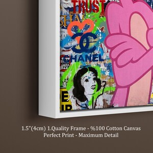 Banksy Pink Pop Art Graffiti Canvas Wall Art, Abstract Poster, Champion ...