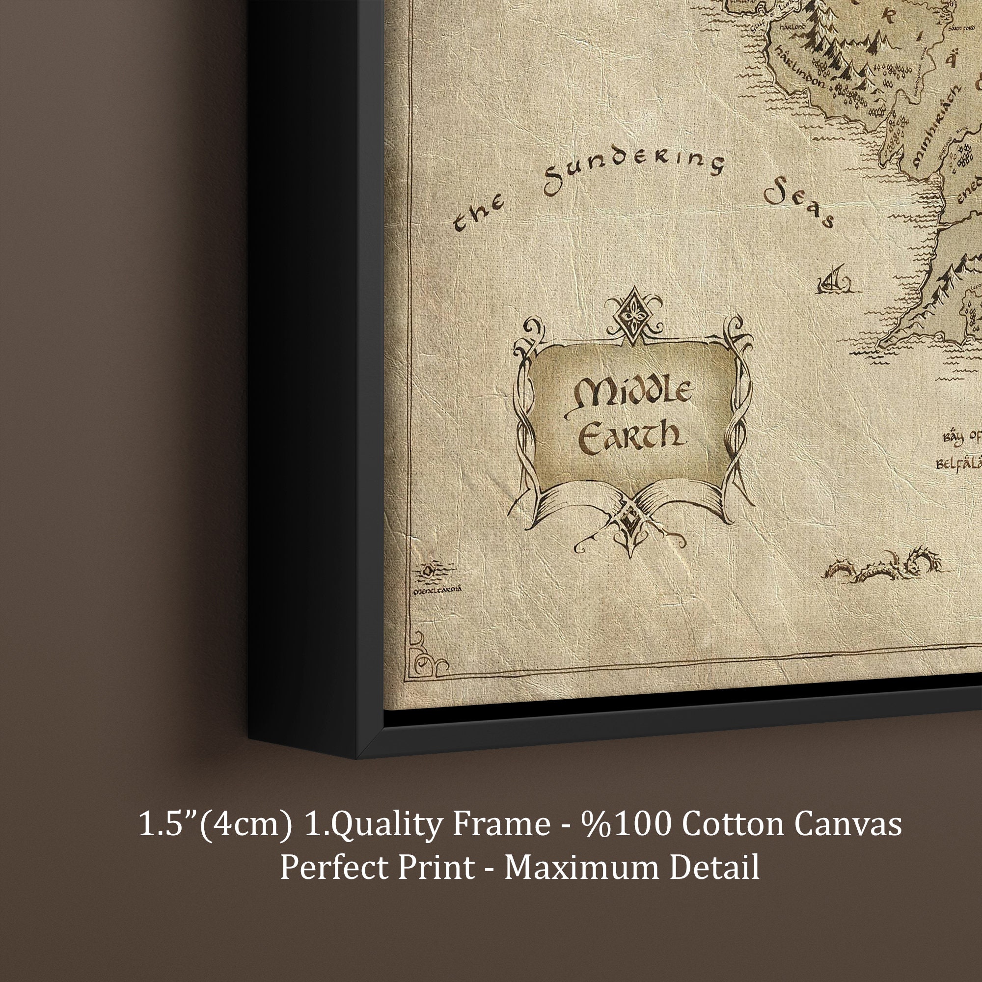 Middle Earth Antique Map Wall Decor, World Map Artwork, Lord of the ...