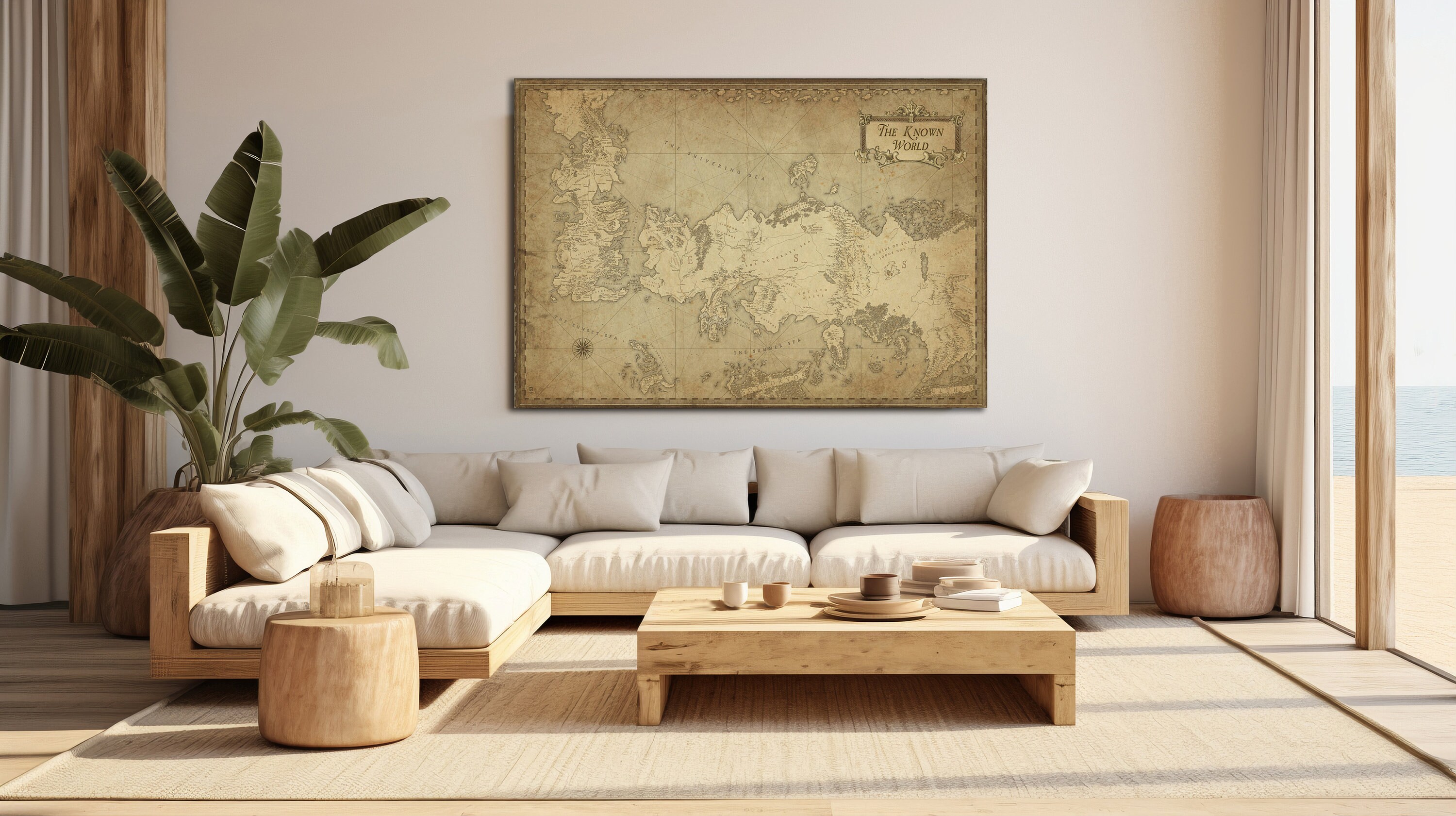 Westeros Vintage Map Canvas/poster, Game of Thrones Wall Decor, Ready ...