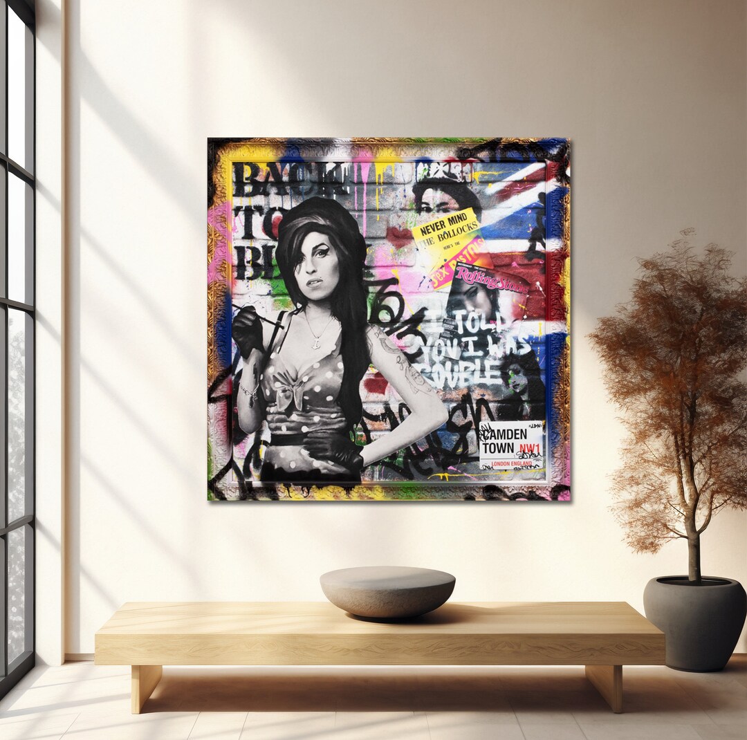 Amy Winehouse Graffiti Pop Art Canvas Wall Art, Abstract Poster ...