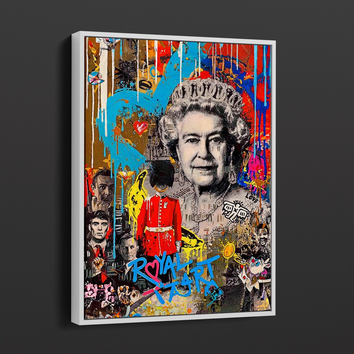Banksy Queen Elizabeth Graffiti Pop Art Canvas, Banksy Style Pop Art ...