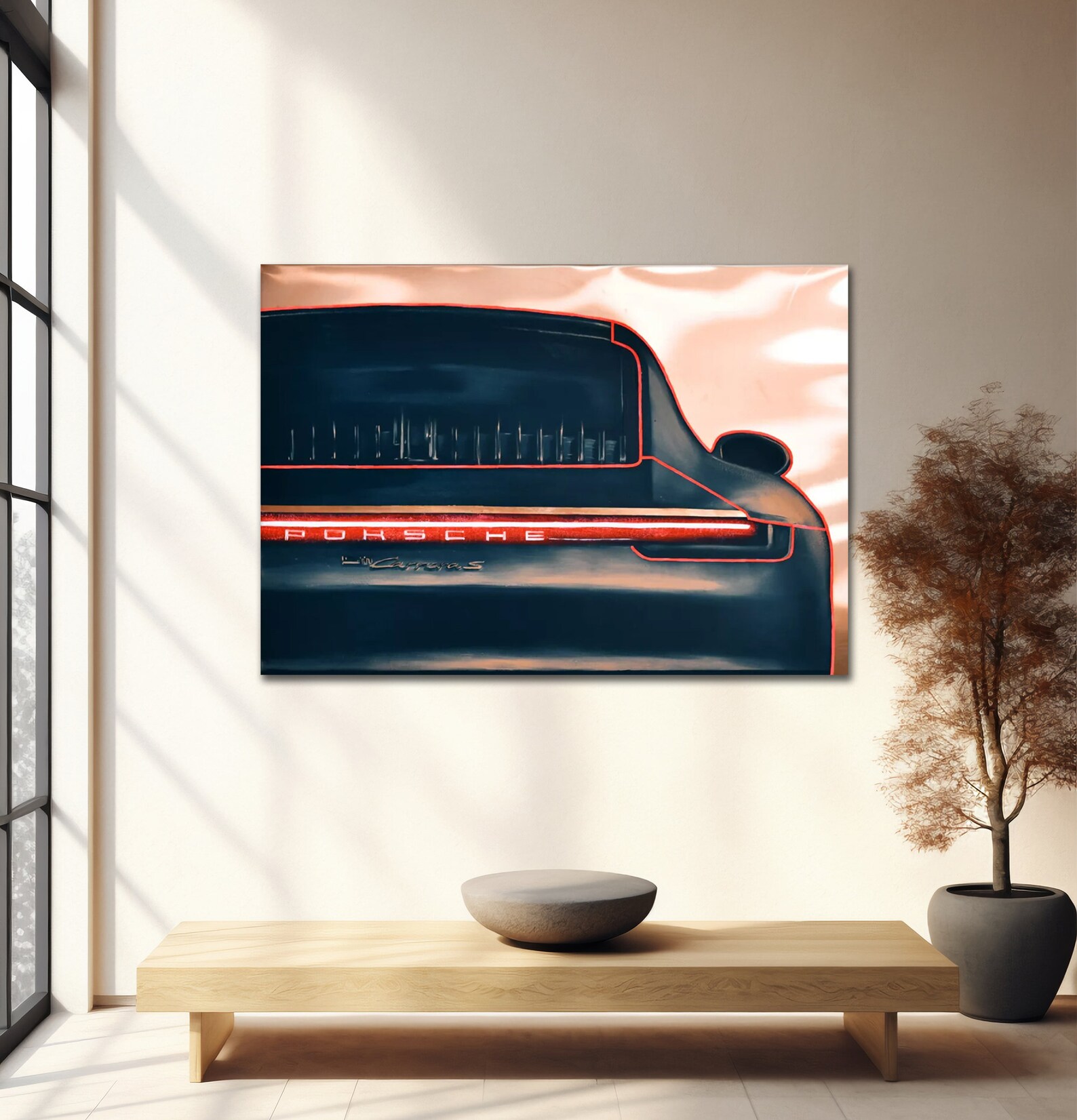 Porsche 911 Carrera S Abstract Art, Porsche Canvas Wall Art, Framed Car ...