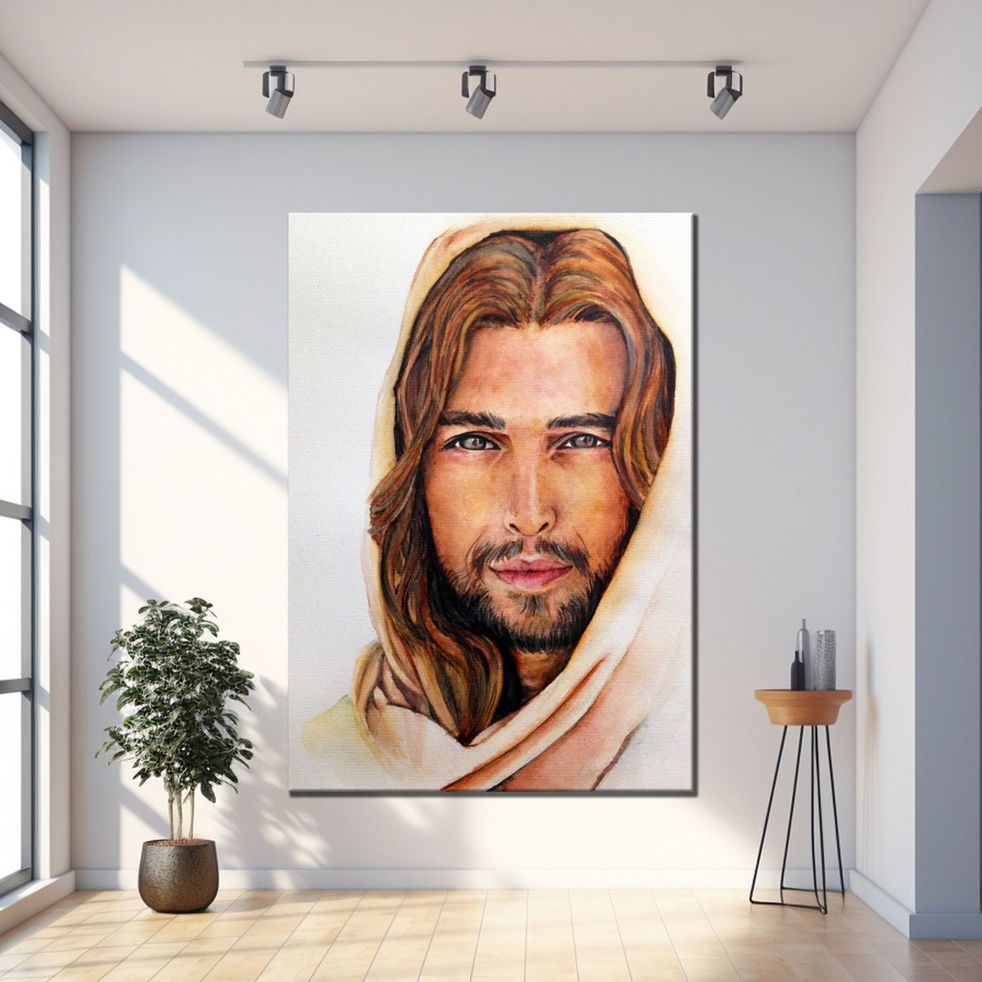 Jesus Christ Portrait Canvas Print, Jesus Painting, Jesus Portrait ...