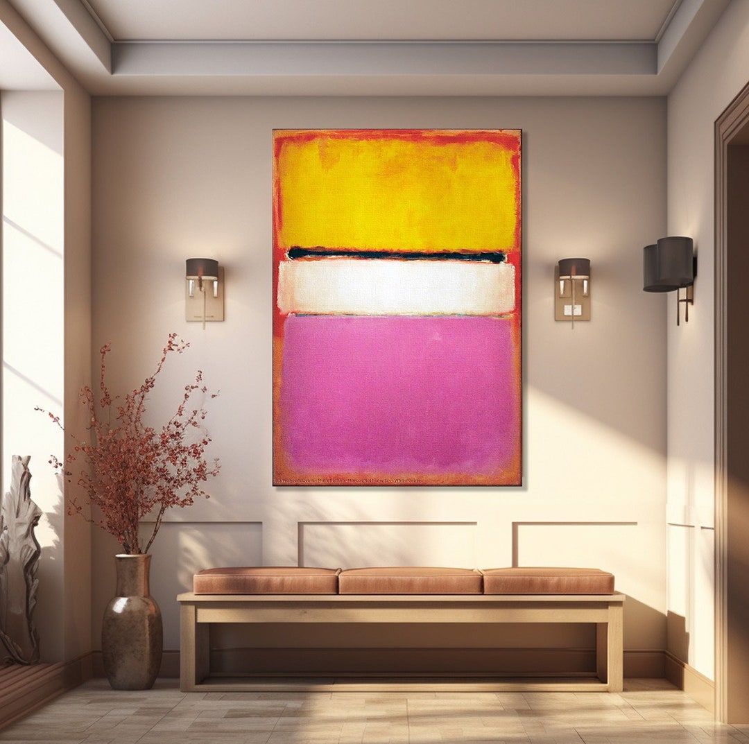 Mark Rothko Pink and White Abstract Wall Art, Rothko Oil Painting ...