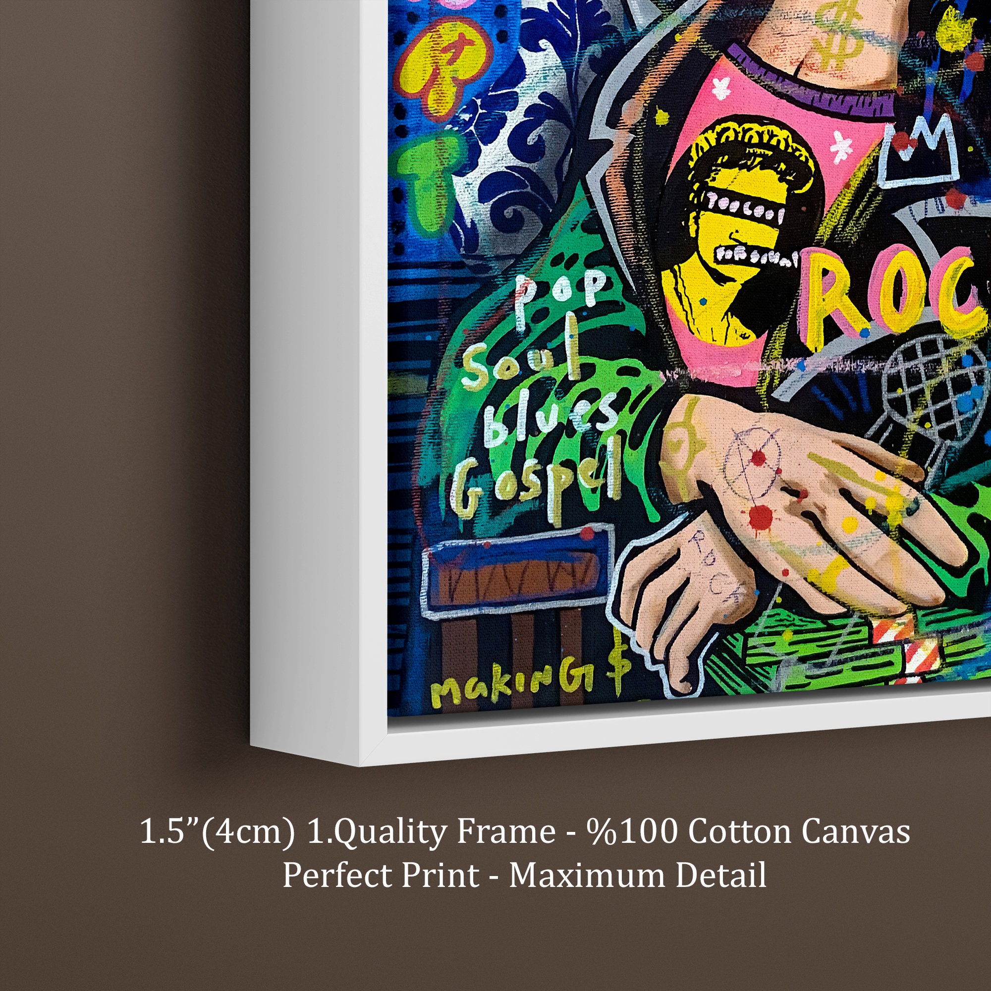Amy Winehouse Pop Art Graffiti Canvas Wall Art, Abstract Poster ...