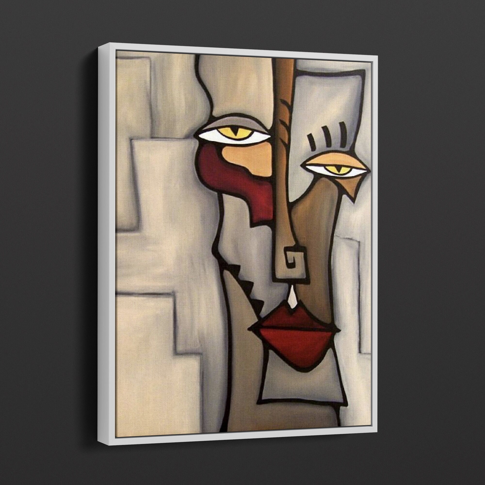 Picasso Abstract Figures Poster Blending in Face Wall Art Picture ...