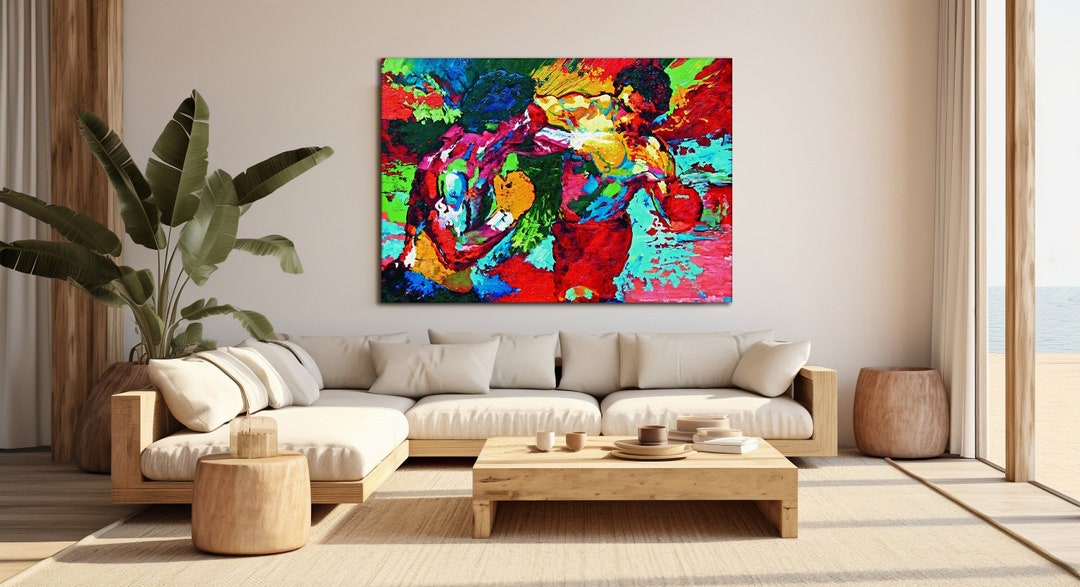 Rocky Balboa and Apollo Creed Boxing Match Painting Print, Leroy Neiman ...