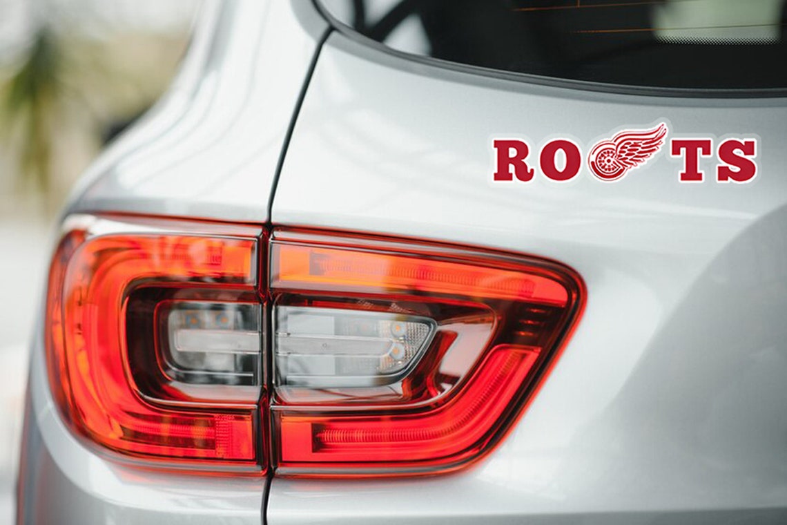 Detroit Red Wings "roots" Car Decal, Red Wings Bumper Sticker, Red ...