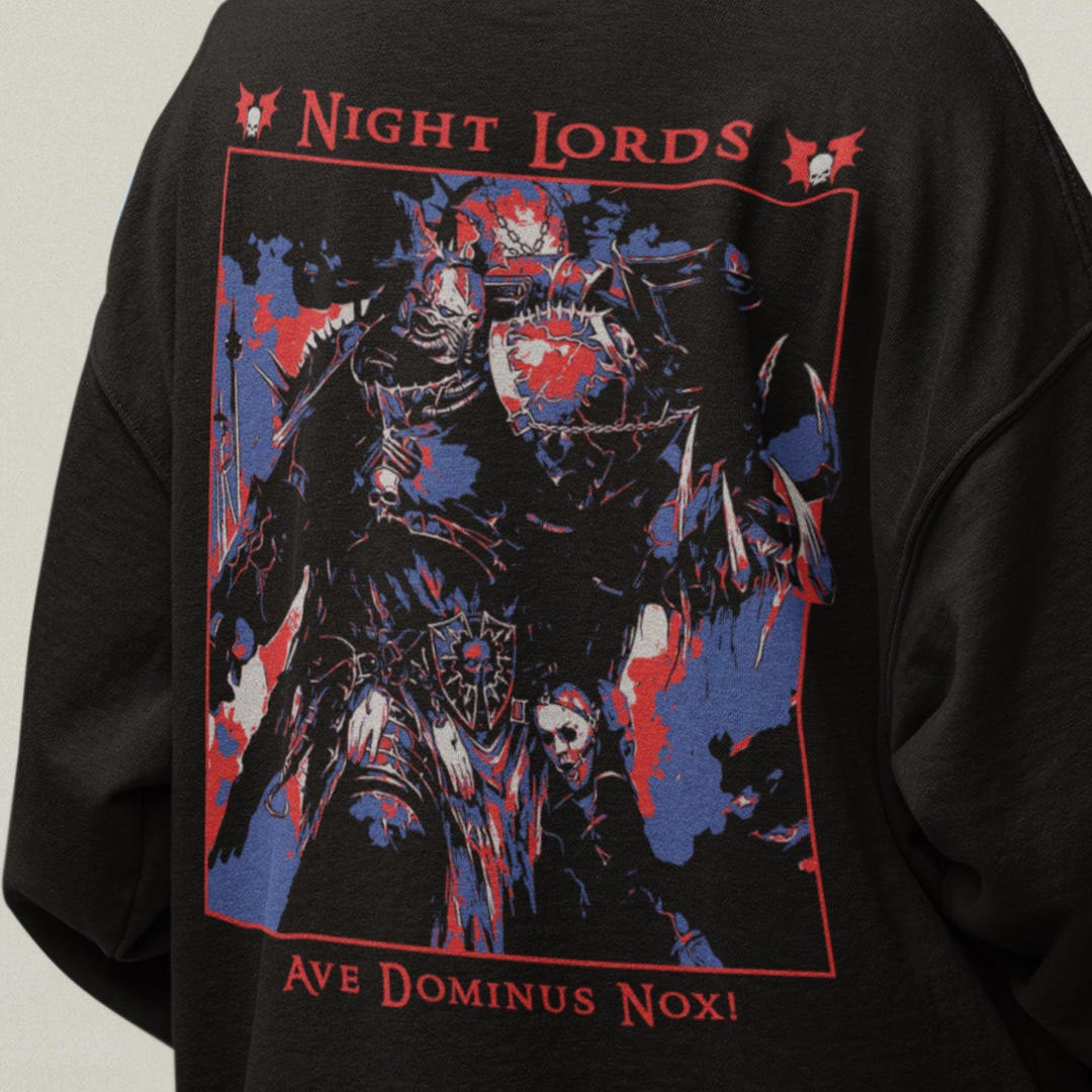 Night Lords Hoodie, Chaos Marine Merch, Adeptus Astartes Tee, Grimdark ...