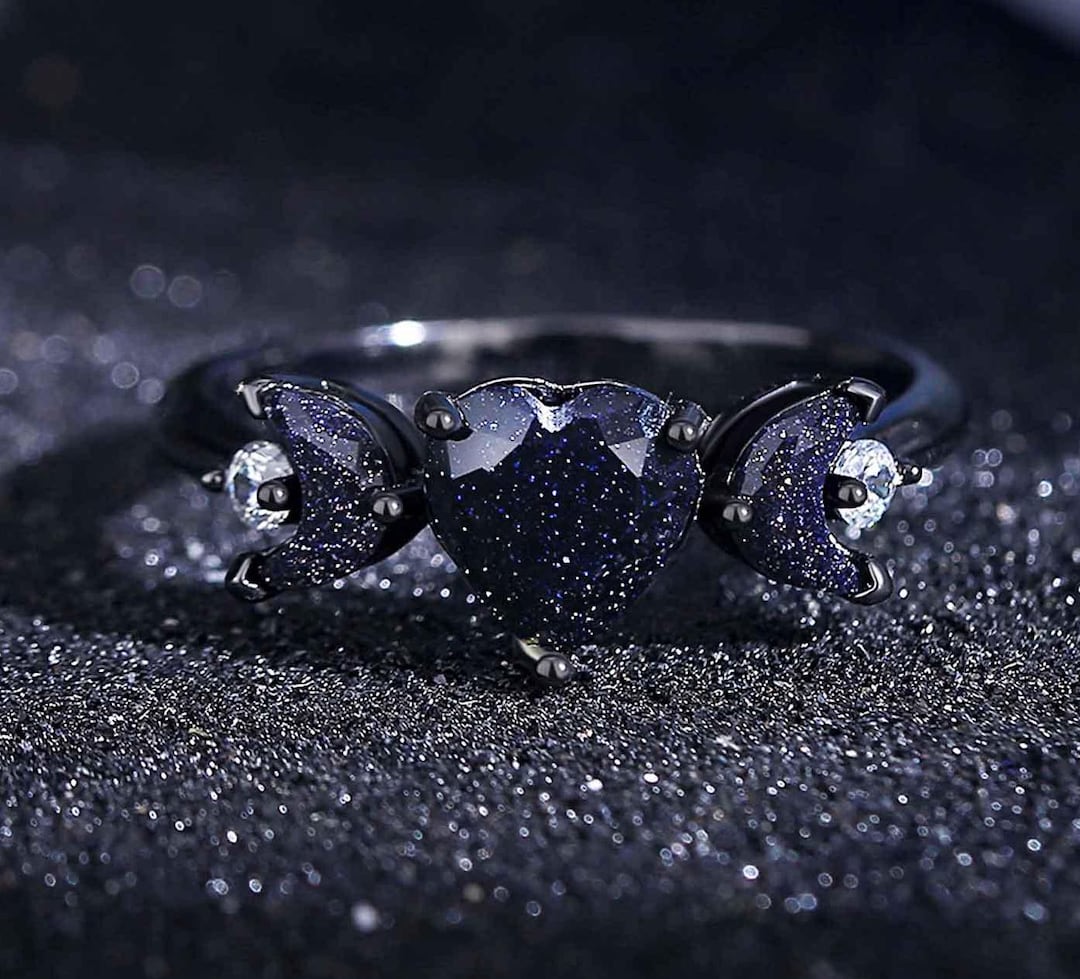 Orion Nebula Heart Shape Ring for Women, Matching Promise Couple Rings ...