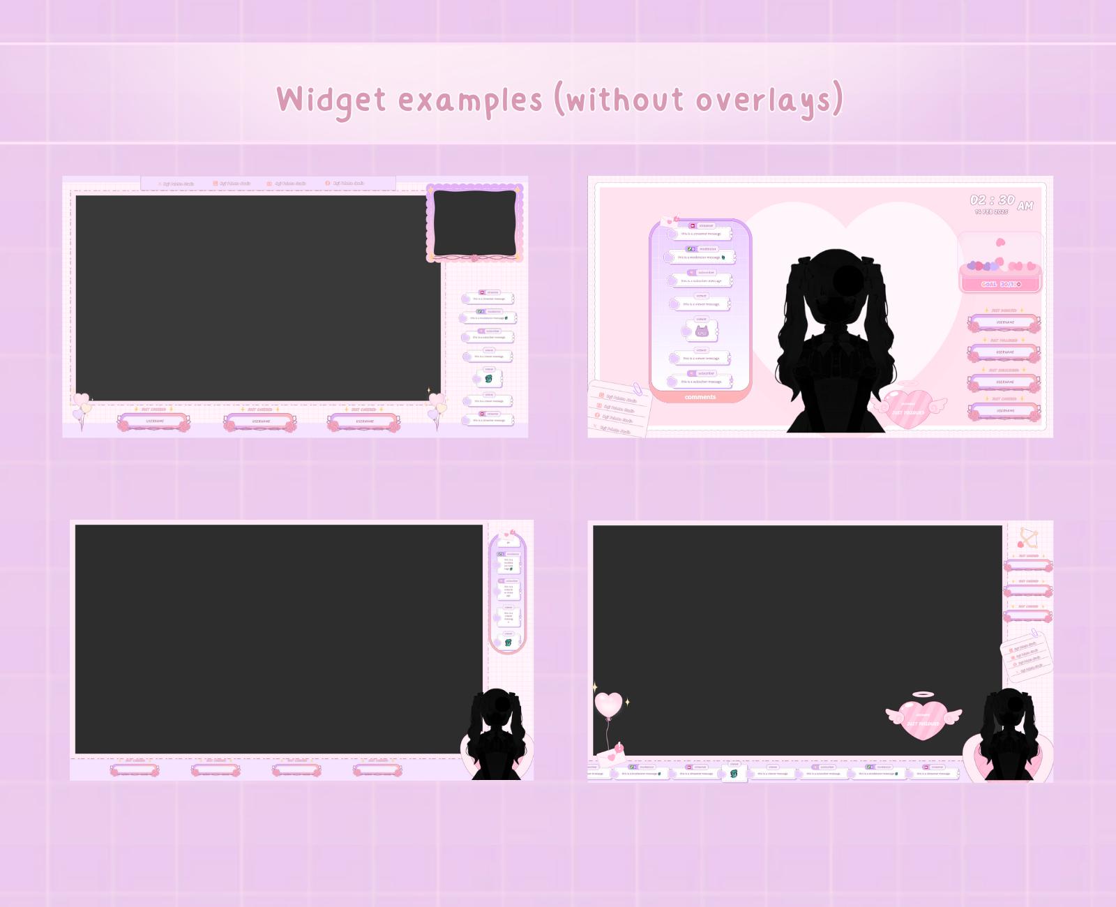 Heart Twitch Chatbox Widget: Pastel Vtuber Stream Overlay (digital ...
