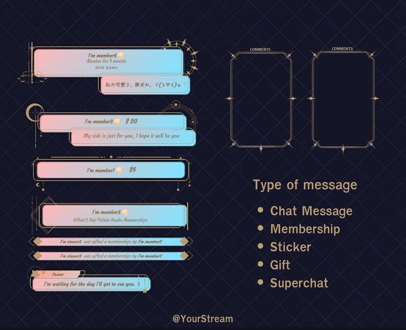 Elegant Starlight Chat Widget L Live Chat L CSS Youtube Chat L Vtuber ...
