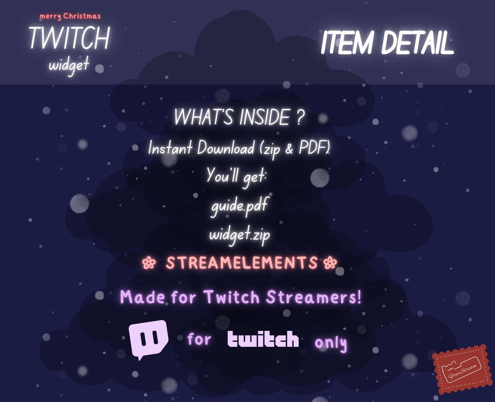 Christmas Twitch Chat Widget | Live Chat Box | 4 Avatars (santa ...