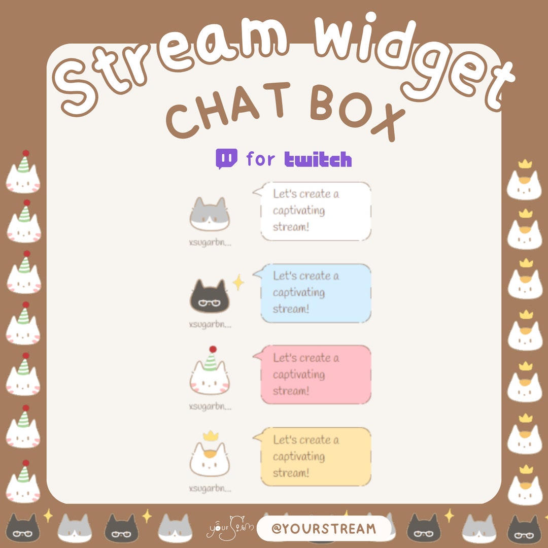 Cute Cat Stream Chat Widget L Twitch Chat Widget L Chatbox for Streamer ...