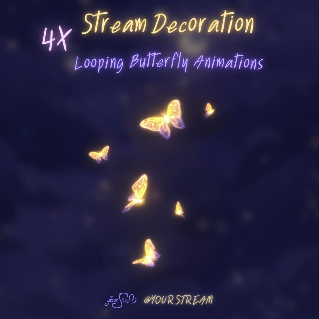 Animated Butterfly Stream Decorations L Gold Color L 4 Styles for ...