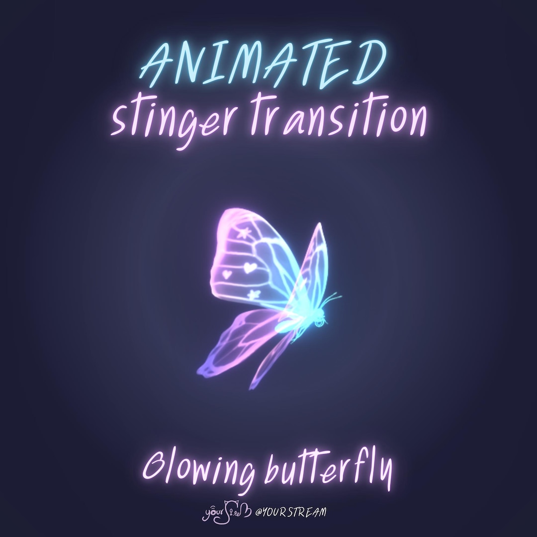 Glowing Butterfly Stinger Transition: Animated Stream Decoration ...