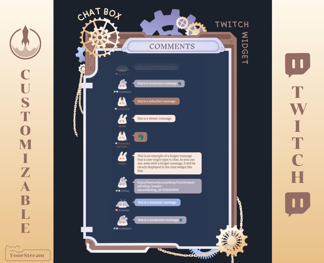 Fantasy Engineer Animated Chatbox and Bunny Chatwidget for Twitch ...