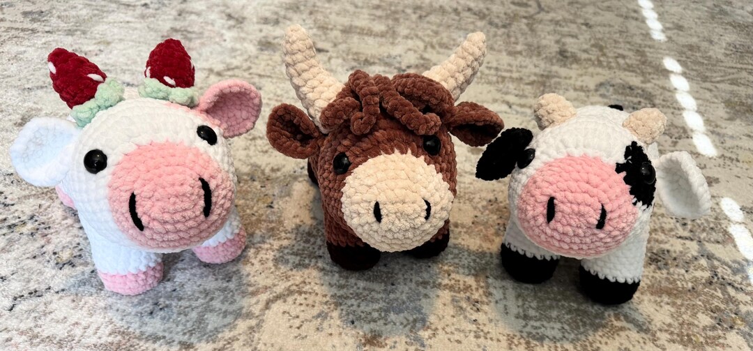 Crocheted Stuffed Cows - Etsy