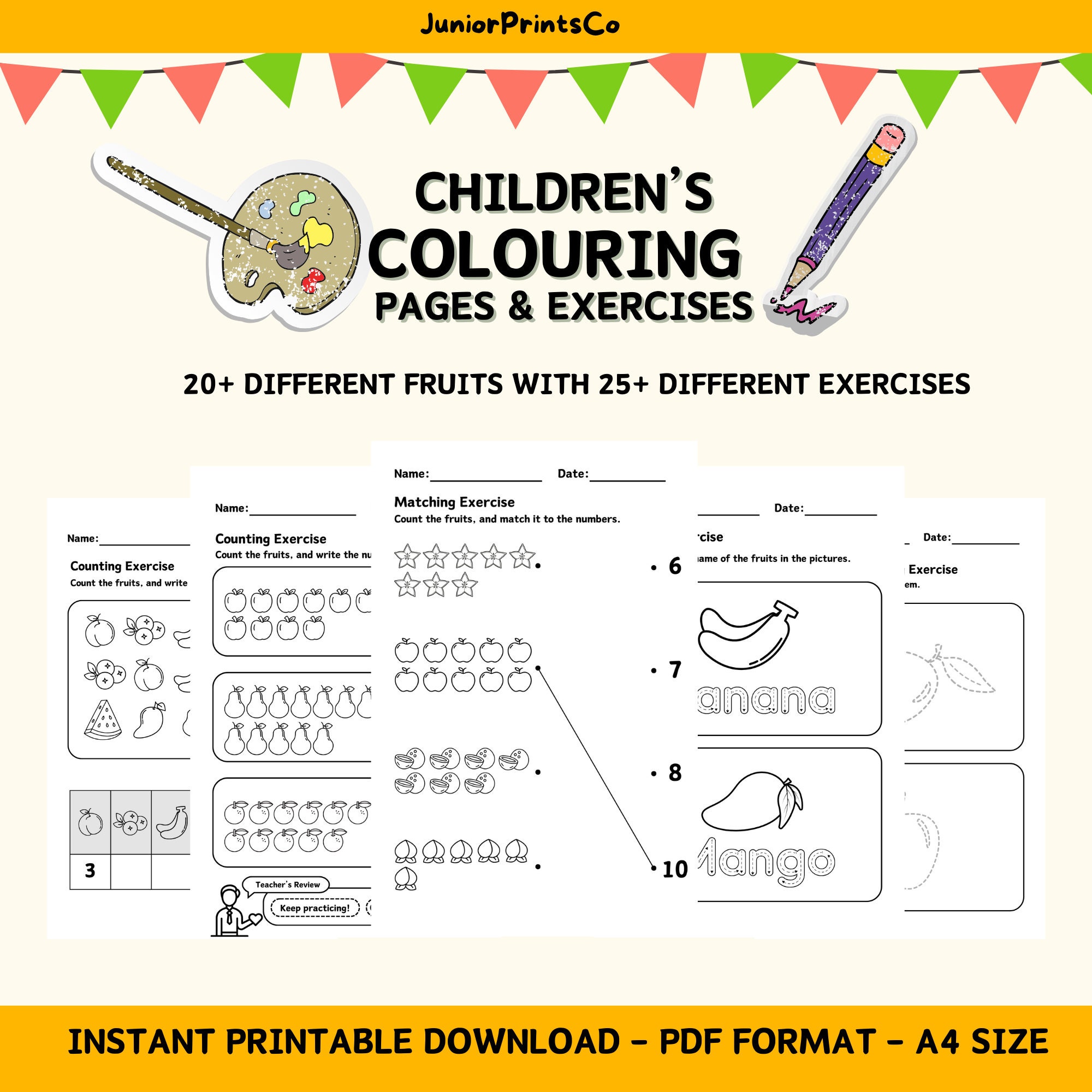 Children's Coloring Pages, Worksheets, Exercises Pre-school Learning ...