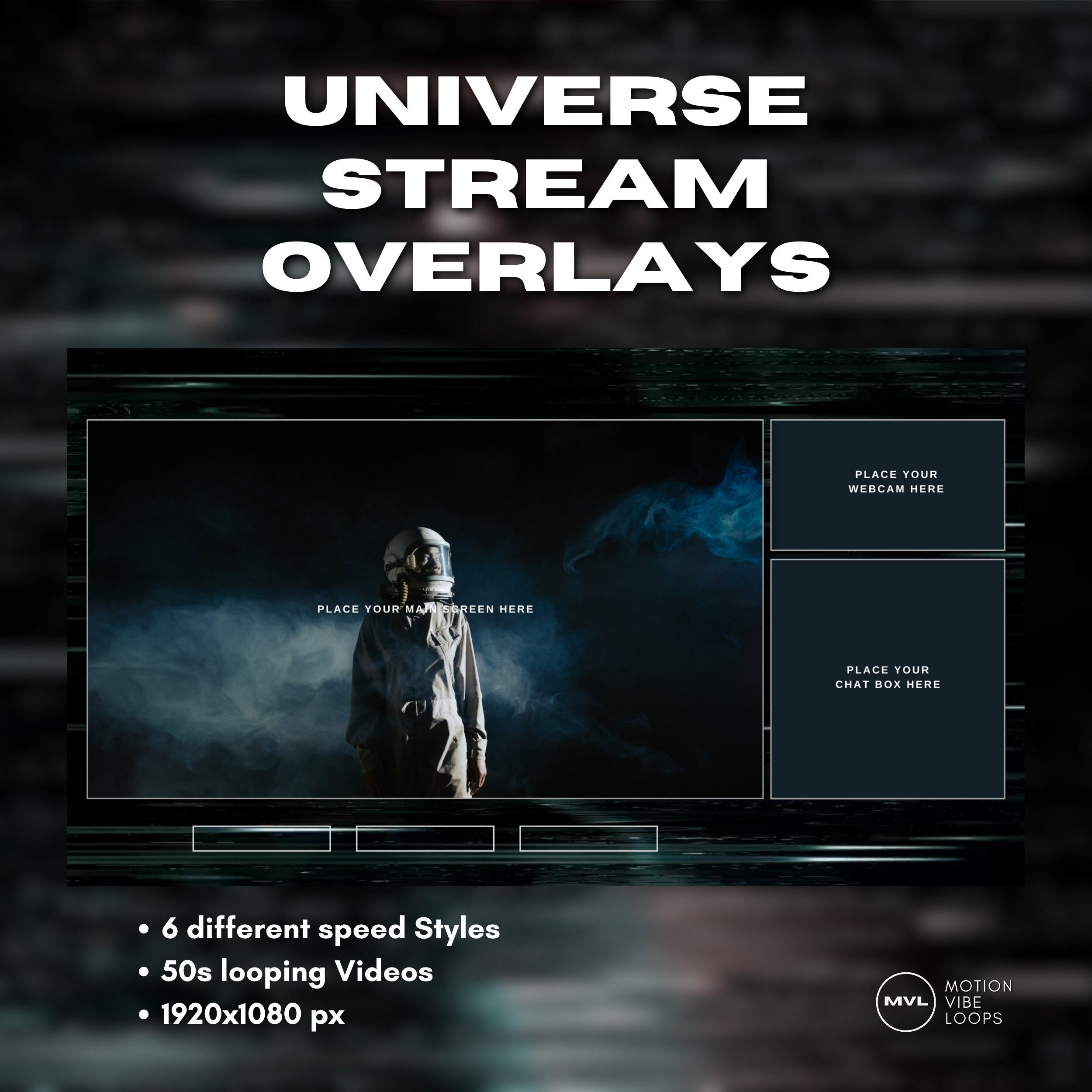 Animated Universe Stream Overlay Package: Space Style (digital Download ...