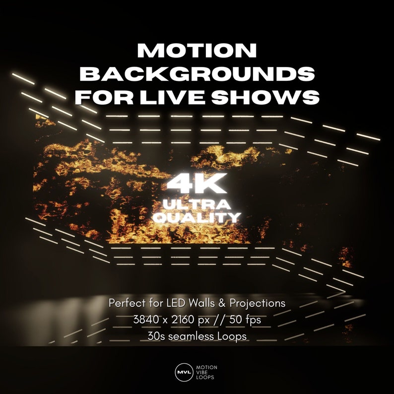 Gold Visual 4K VJ Loops - Three 4K Motion Graphics for Live Shows and ...
