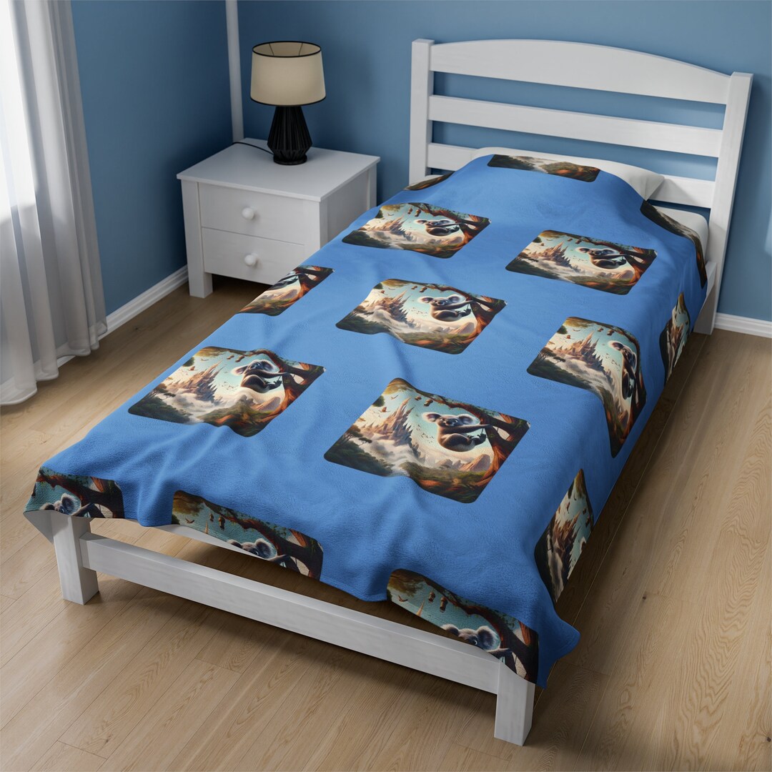 Light Blue Enchanted Kingdom Koala Blanket - Fairytale Castle ...