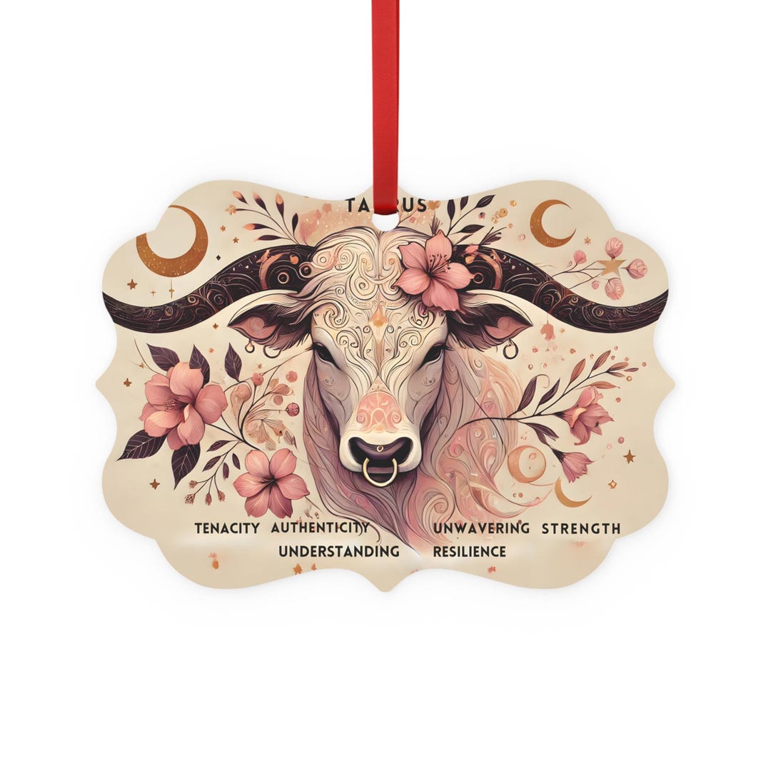 Taurus Metal Plaque, Zodiac Decor for Women, Floral Bull Design ...