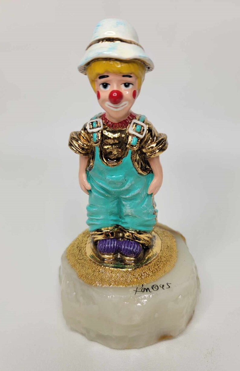 5 Ron Lee Limited Edition Clown Figurines 24K Gold, Brass & Marble ...